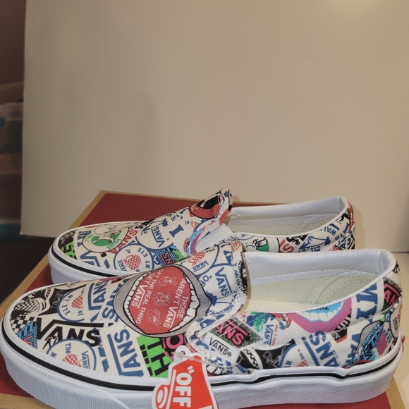 Vans | Shoes | Vans Slipon Mashup Stickers Skate Shoes | Poshmark